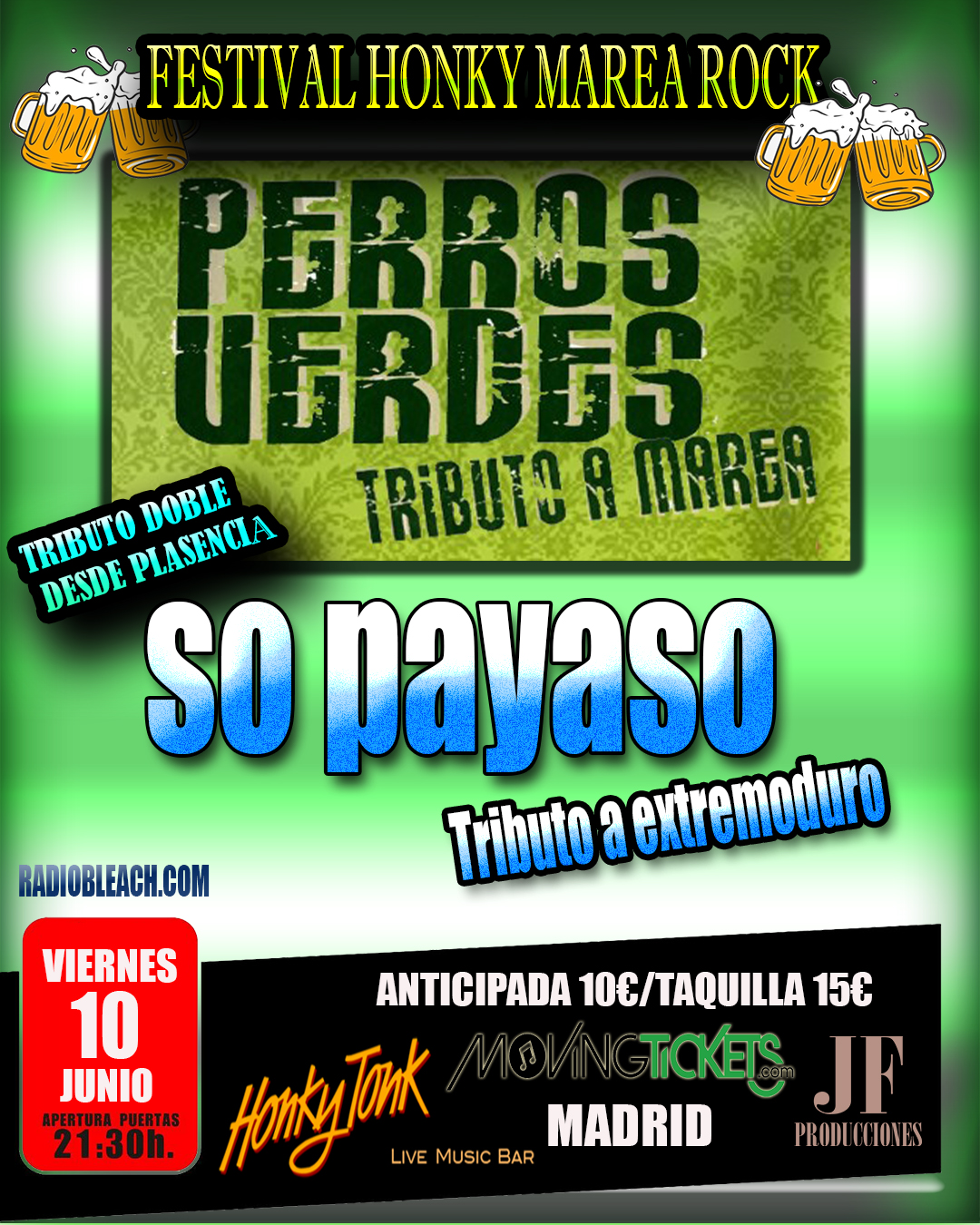 MAREA ROCK PERROS VERDES [tributo a Marea] - Honky Tonk